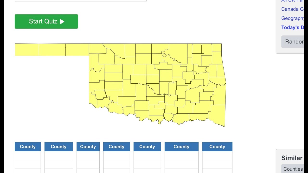 Every Oklahoma County (JetPunk)