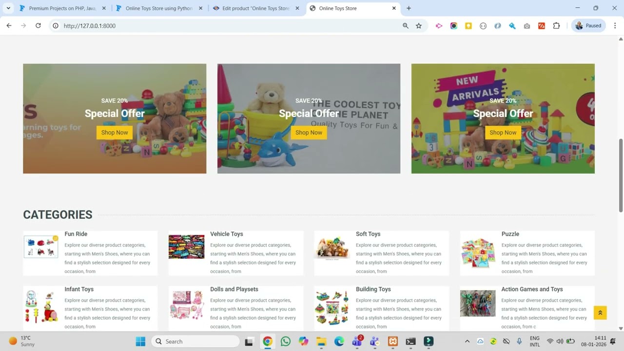 Online Toys Store - Python Django Project Source Code