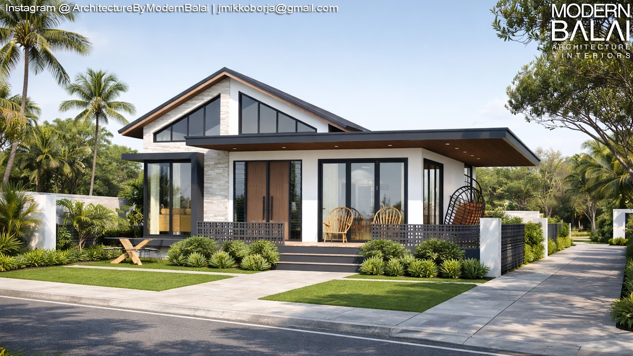 Simple Life in a Farmhouse 3 Bedrooms Tiny House Design Idea 9 x 10 Meters with Floorplans