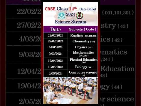 CBSE board exam date sheet 2024 | class 12th date sheet 2024 | #cbse #timetable