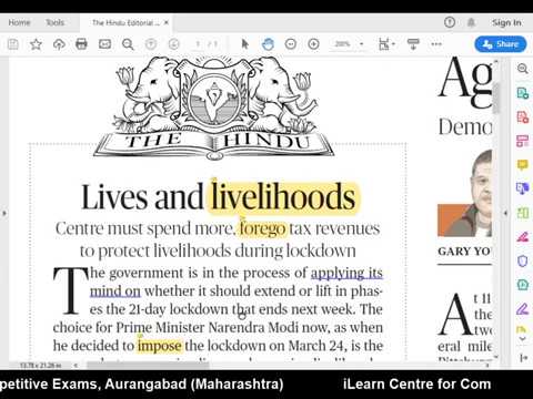 The Hindu Editorial Analysis in Marathi (11th April 2020)