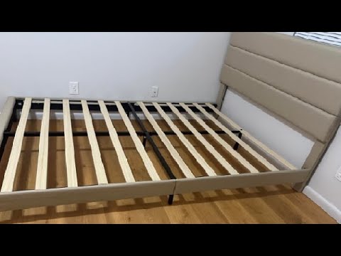 Allewie King Bed Frame Platform Bed w/ Fabric Upholstered Headboard and Wooden Slats Support Review