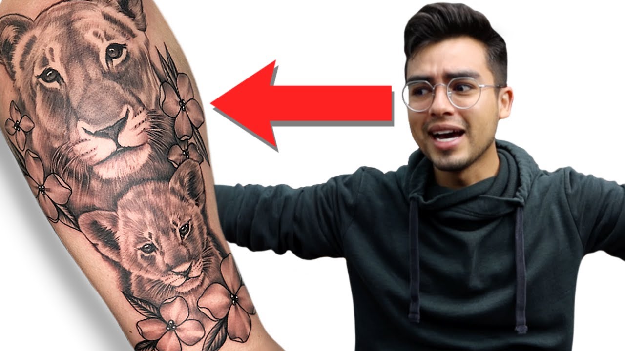 Lioness and Cub Half Sleeve