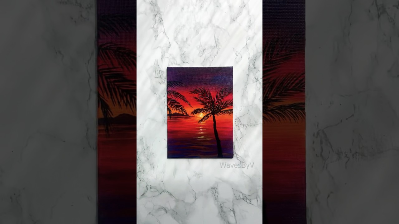 “Tropical Flame” easy painting tutorial for beginners #paintingtutorial #art #sea
