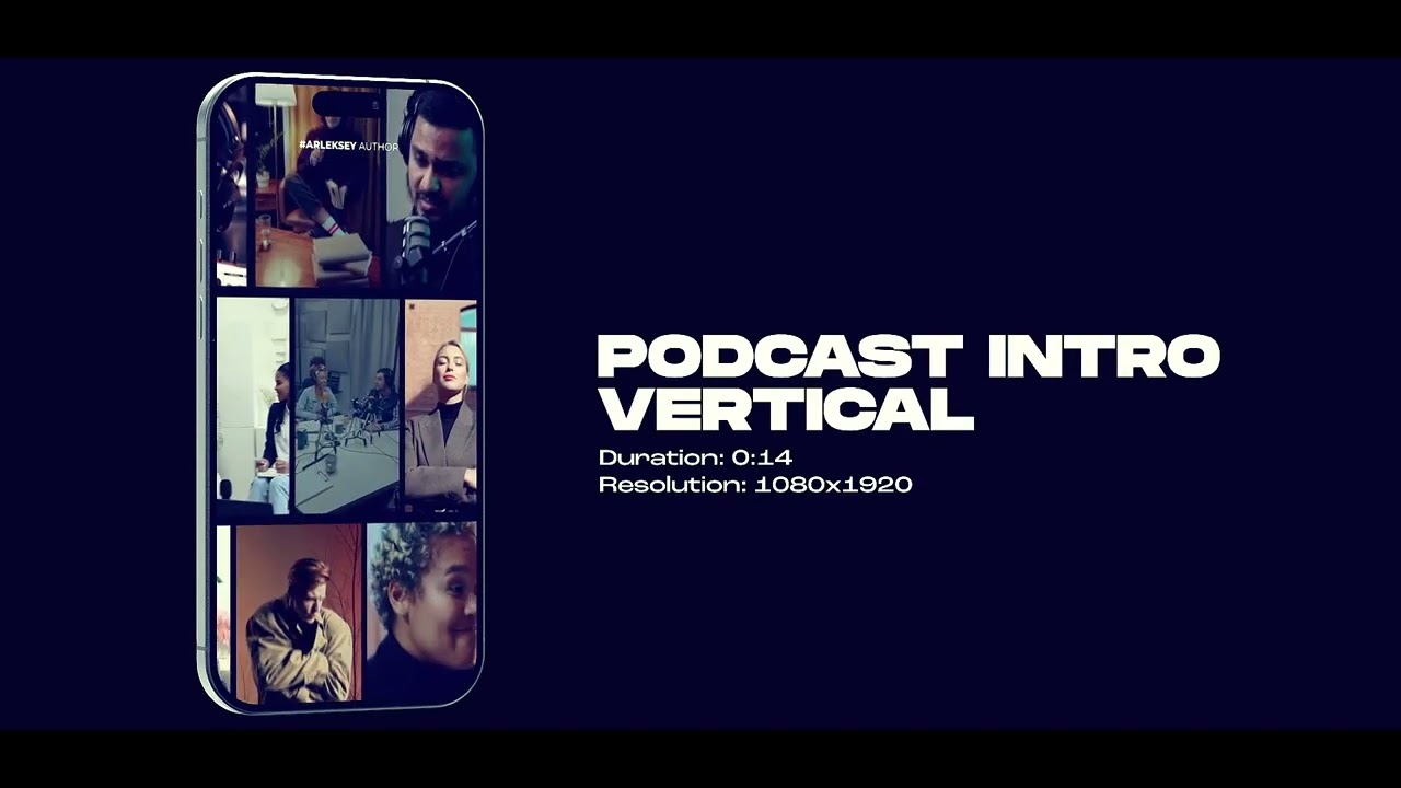 Vertical Podcast Intro | After effects templates free