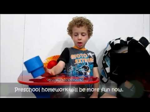 Delta Children Spiderman Chair Desk demo with 4 year old