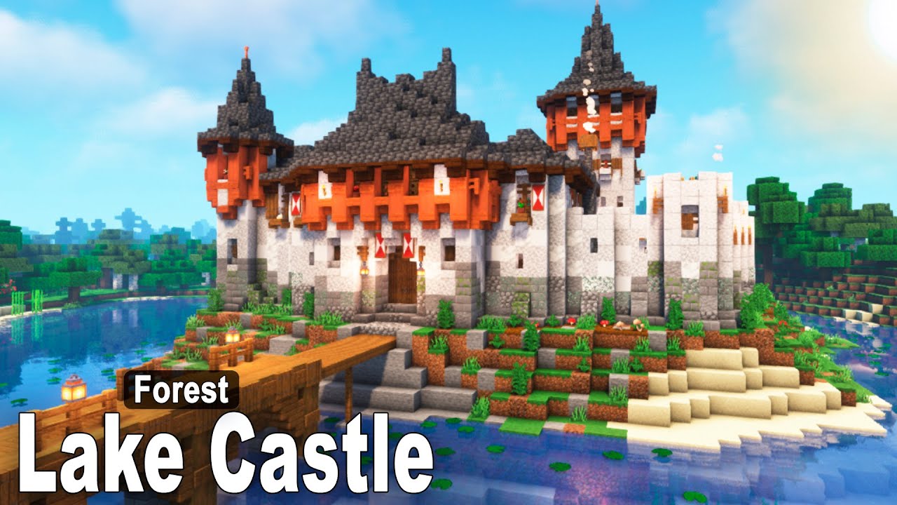 Minecraft: How to build a Diorite Lake Castle | Tutorial [part 1 ...