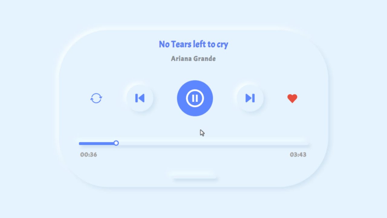 Designing a Neumorphic Music Player with HTML , CSS and JavaScript