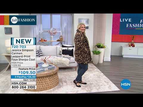 Jessica Simpson Carmen LeopardPrint Faux Sherpa Coat