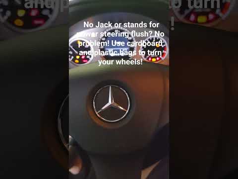 Jack and Jack stand free power steering flush with plastic bags and cardboard! #powersteering