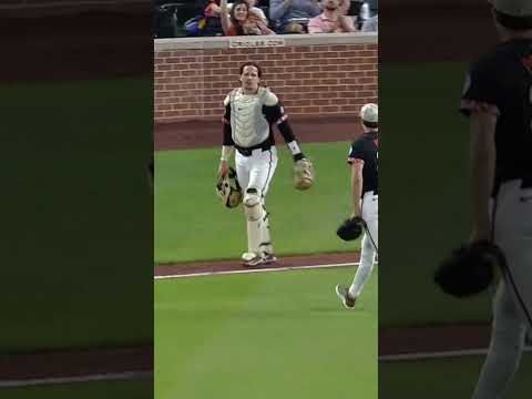 Adley Rutschman with a beautiful throw to cut down Jacob Young