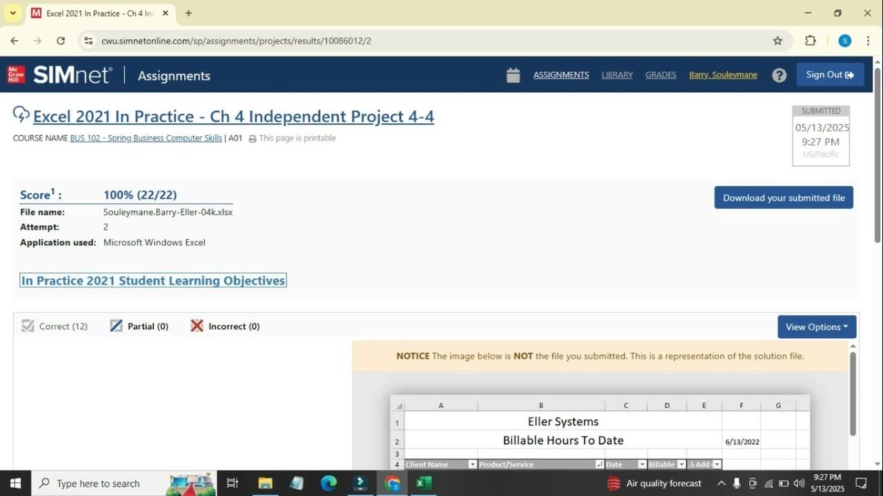 Excel 2021 In Practice - Ch 4 Independent Project 4-4 | Step-by-Step SIMnet Solution|2024 Assignment