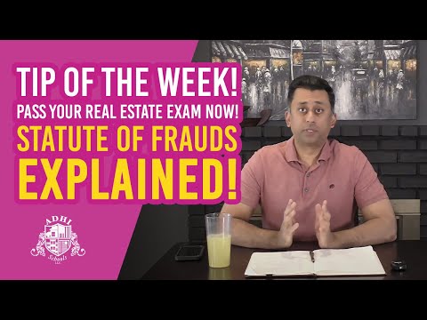 Tip of the Week! Pass your REAL ESTATE EXAM NOW! Statute of Frauds EXPLAINED!