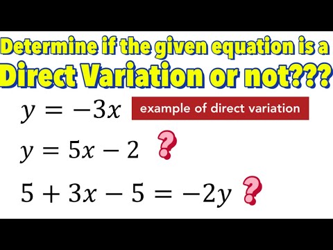 Is the Given Equation an Example of a Direct Variation or Not???