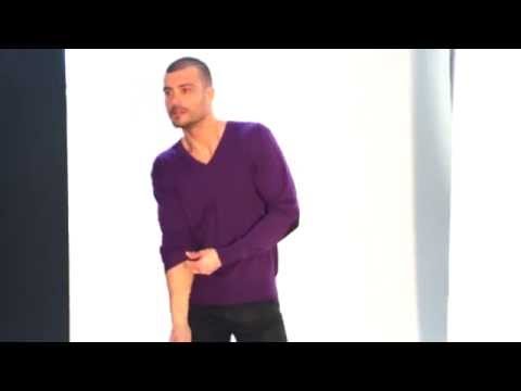Pull homme violet cachemire Gazoil Collection modèle Classico