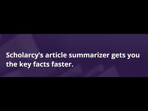 Scholarcy Researcher Quick Online Demo Overview