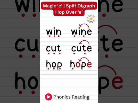Magic 'e' | Split Digraph | Hop Over 'e' #shorts #phonics