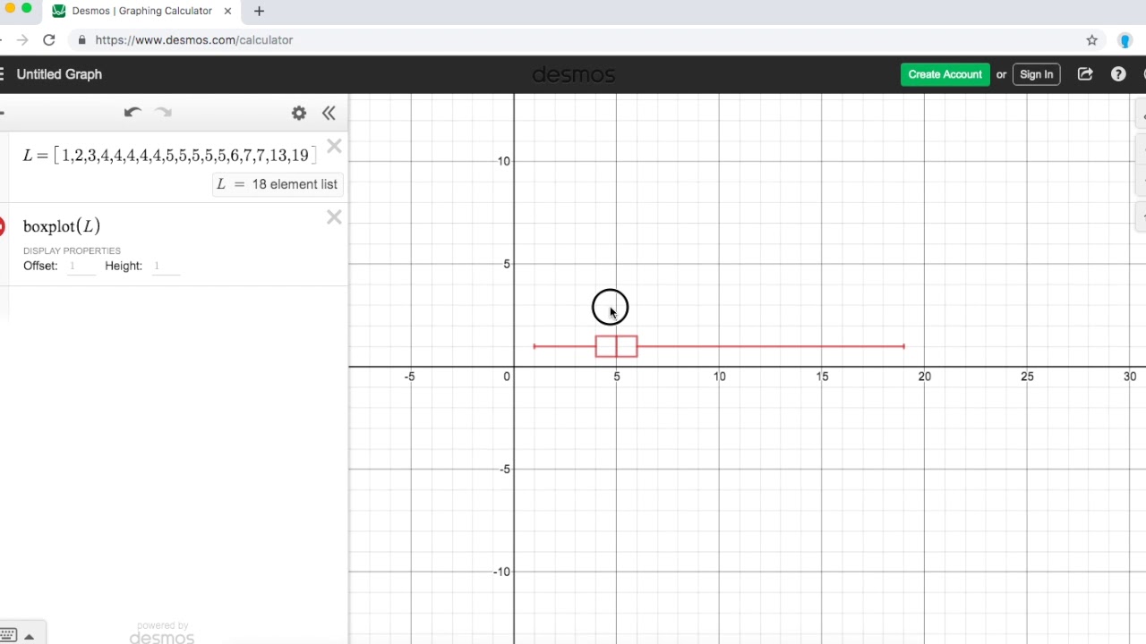 Creating a Boxplot on Desmos