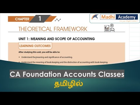 Meaning and scope of accounting CA foundation Chapter 1 in Tamil