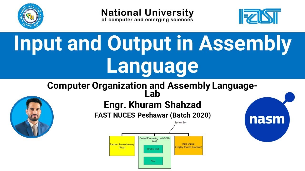 COAL Lab 13: How to take an Input and print an Output in Assembly Language | NASM | x8086
