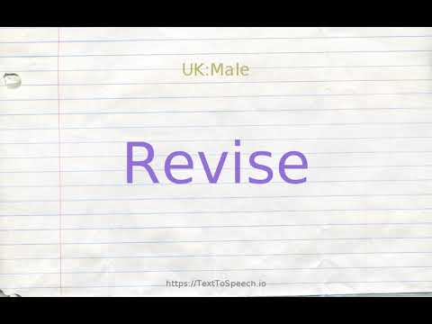 How to pronounce revise