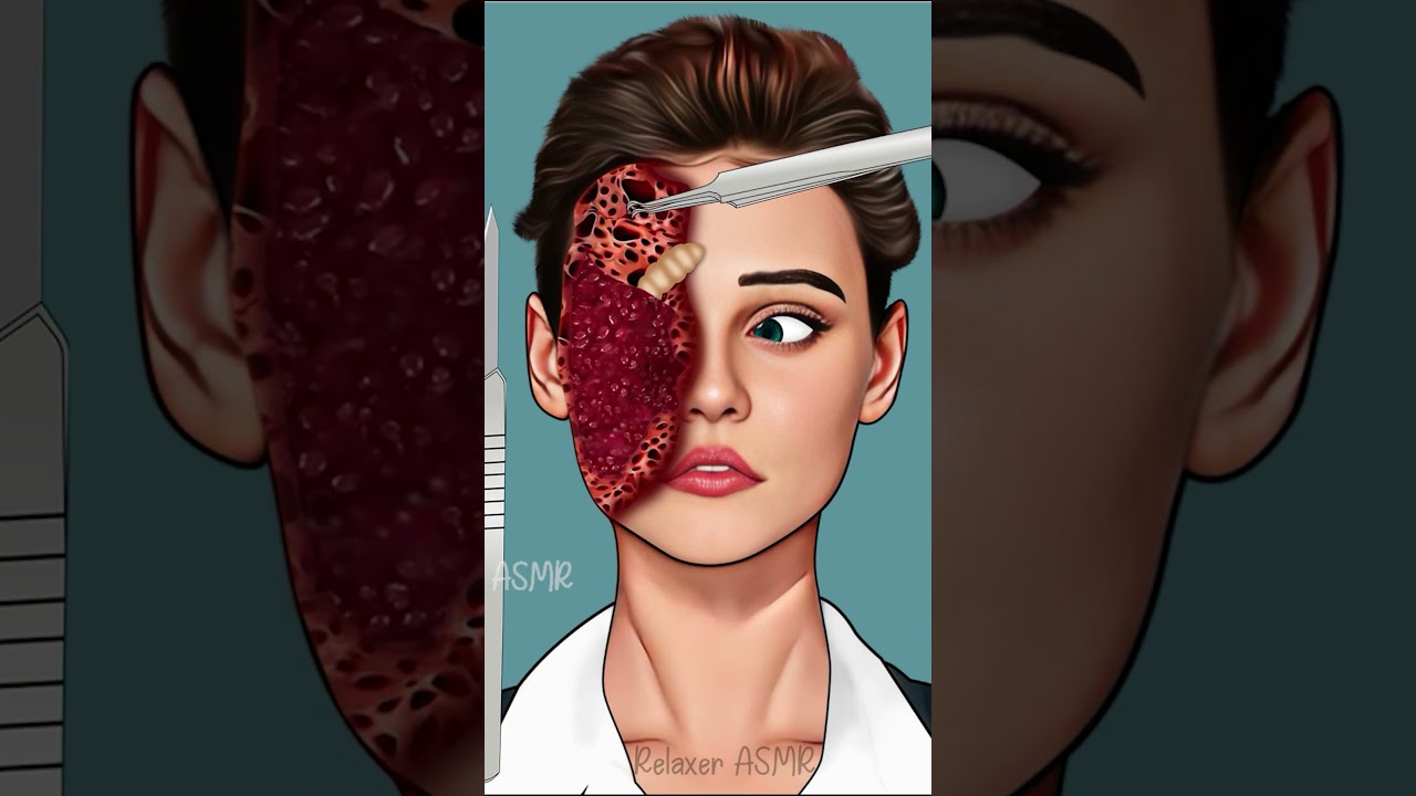 ASMR Remove  Worm & Maggots |Animation| Satisfying ASMR #youtubeshorts #shorts #short #asmranimation