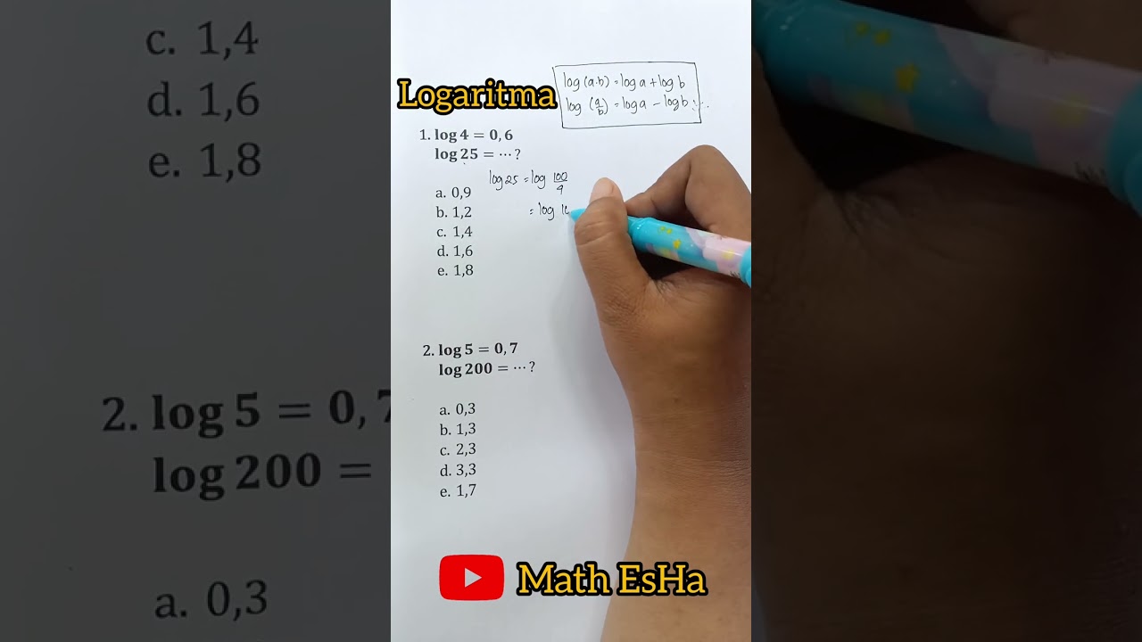 LOGARITHM QUESTIONS QUICK TRICKS FOR WORKING ON LOGARITHM QUESTIONS FOR GRADE X HIGH SCHOOL, VERY...