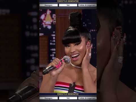 Nicki Minaj incorporates 3 random words into a rap on the spot in Wheel of Freestyle! #shorts