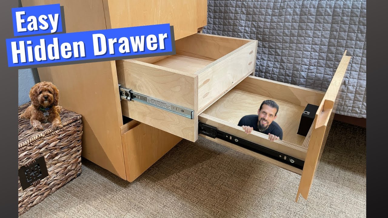 Easy DIY Hidden Drawer // Nightstand Retrofit