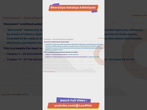 Document Definition Bharatiya Sakshya Adhiniyam