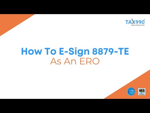 How To E-Sign Form 8879-TE As An ERO