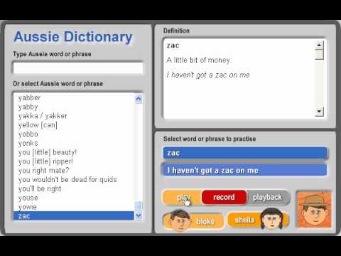 Aussie Dictionary - Aussie words starting with Z