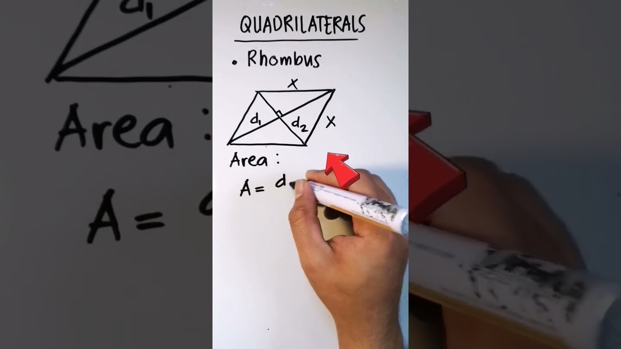 How to get the Area of a Rhombus #shorts #formula #tutorial #quadrilateral