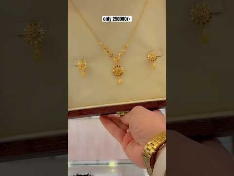 light weight gold necklace set design❤️😍 #gold #necklace #wedding #jewellery #plaingold #lightweight