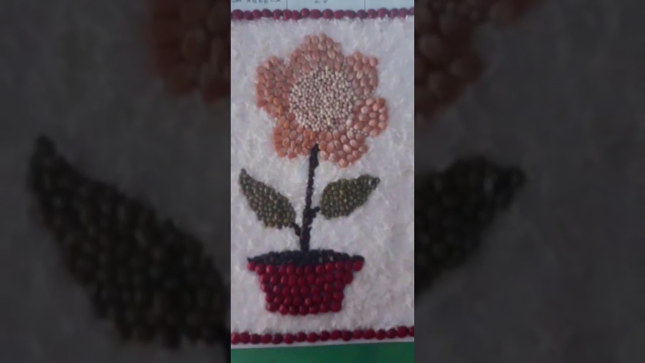 Kolase Bunga Matahari menggunakan biji2an