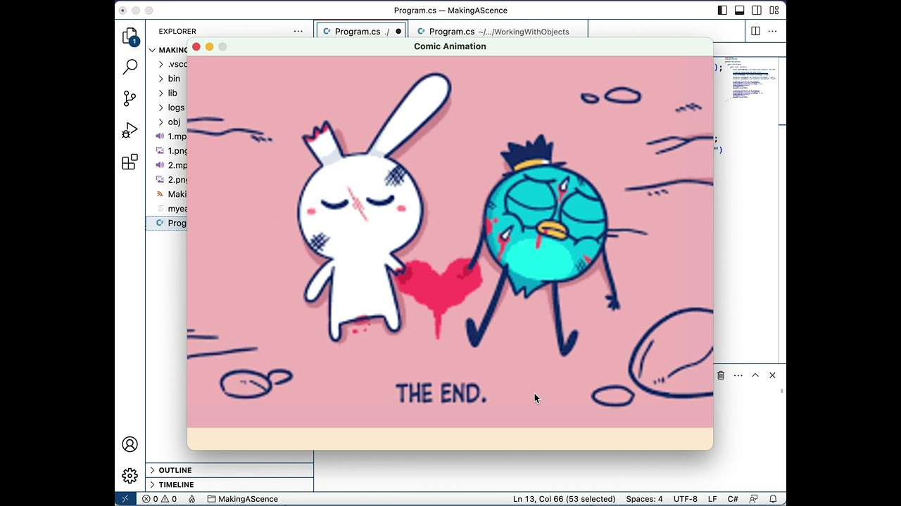 Comic animation created on C# by using Splashkit