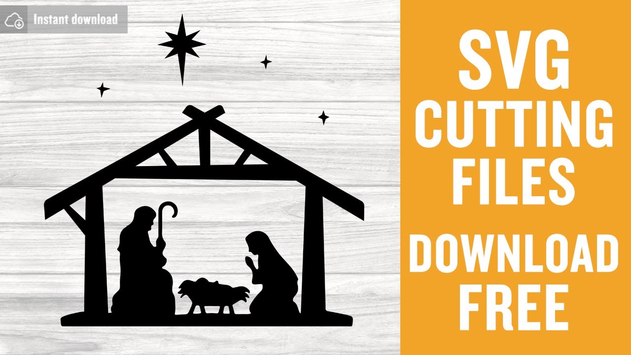 Nativity Scene Svg Free Cut File for Cricut