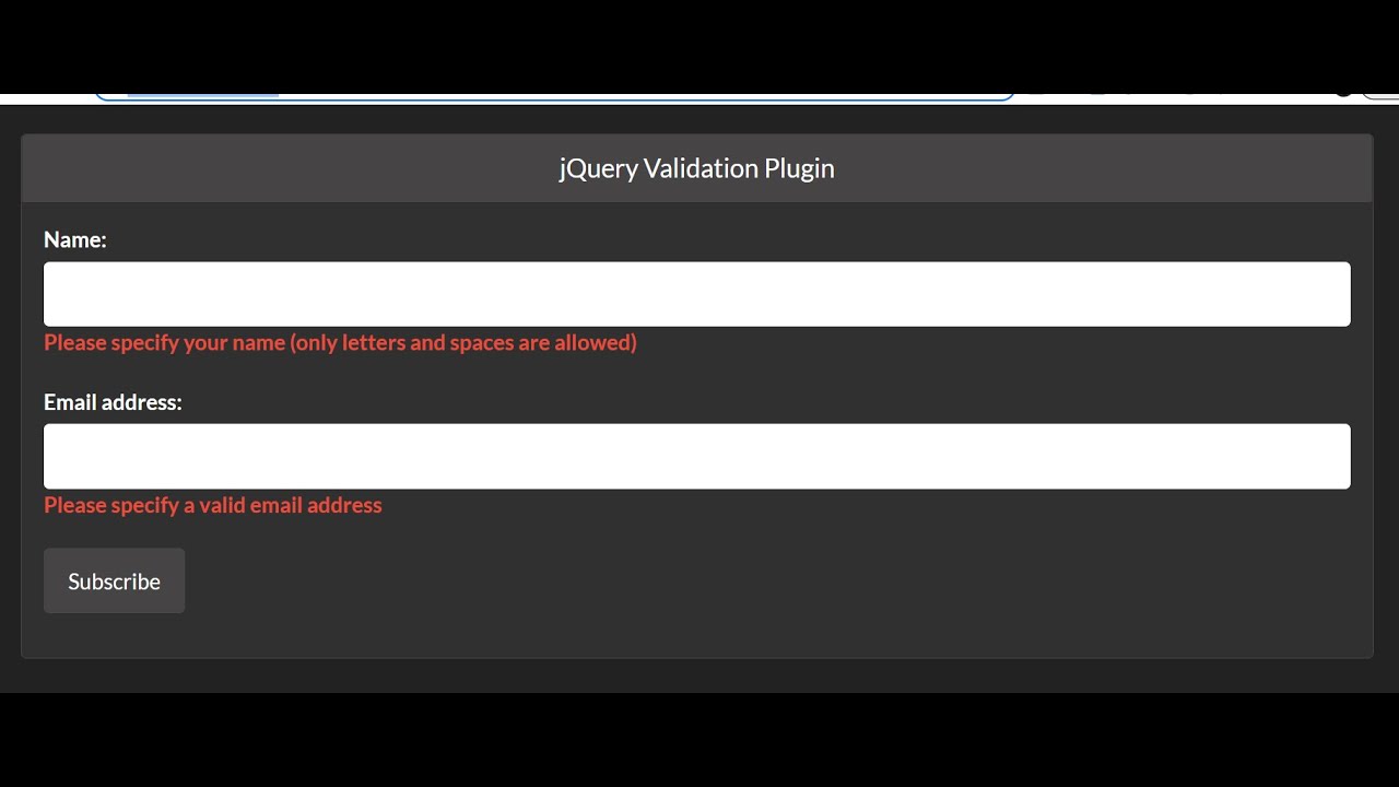jQuery Validate Plugin Example to Implement HTML5 Form Validation With Error Messages in Bootstrap 4
