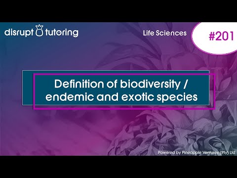 #201 Definition of biodiversity, endemic, and exotic species