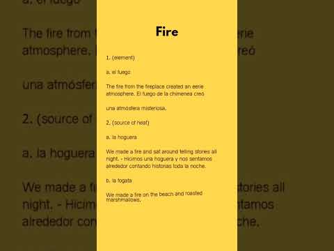 English to Spanish | How to say "Fire" in Spanish | #shorts #spanishlessons