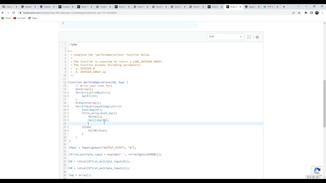 PHP Turing Coding Challenge: Array Sum Operation