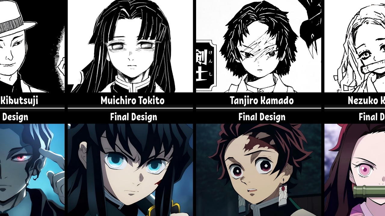 Early Character Designs In Demon Slayer
