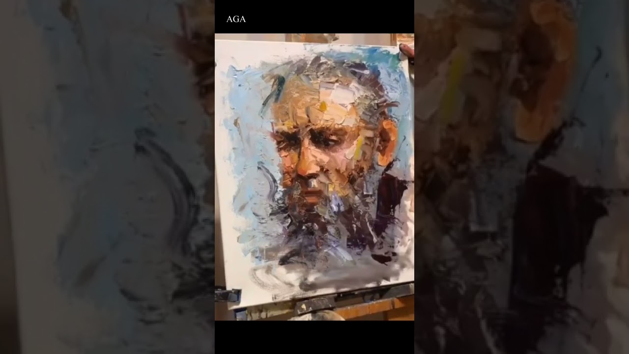 oil painting portrait tutorial by artist Mostafa Keyhani #shorts #art