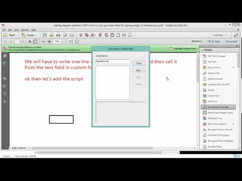 PDF Form Script - Add Degree Symbol in a Text Field