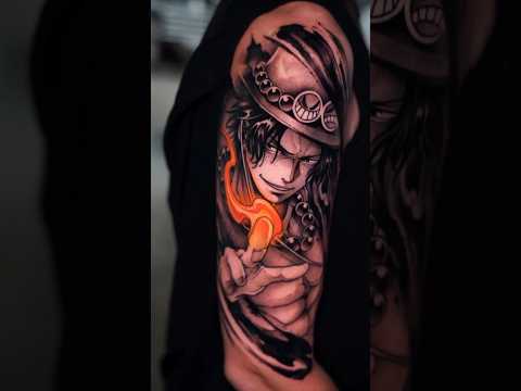 Portgas D. Ace Tattoo || ONE PIECE #tattoo #anime #onepiece #ace #original #fire#cool #color#shorts