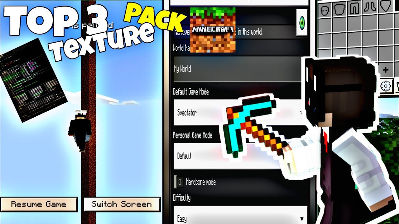 Top 3 Texture Pack for minecraft🤠 | Hacking Mods in minecraft🥰