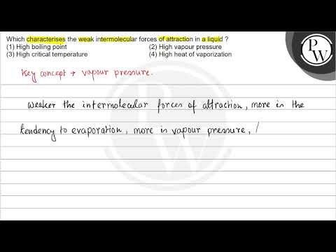 Which characterises the weak intermolecular forces of attraction in...