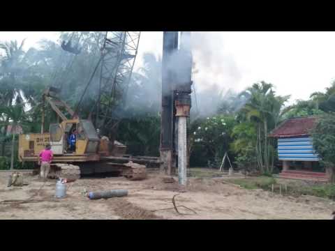 Đóng cọc bê tông cốt thép. Cầu An Hòa. Long An