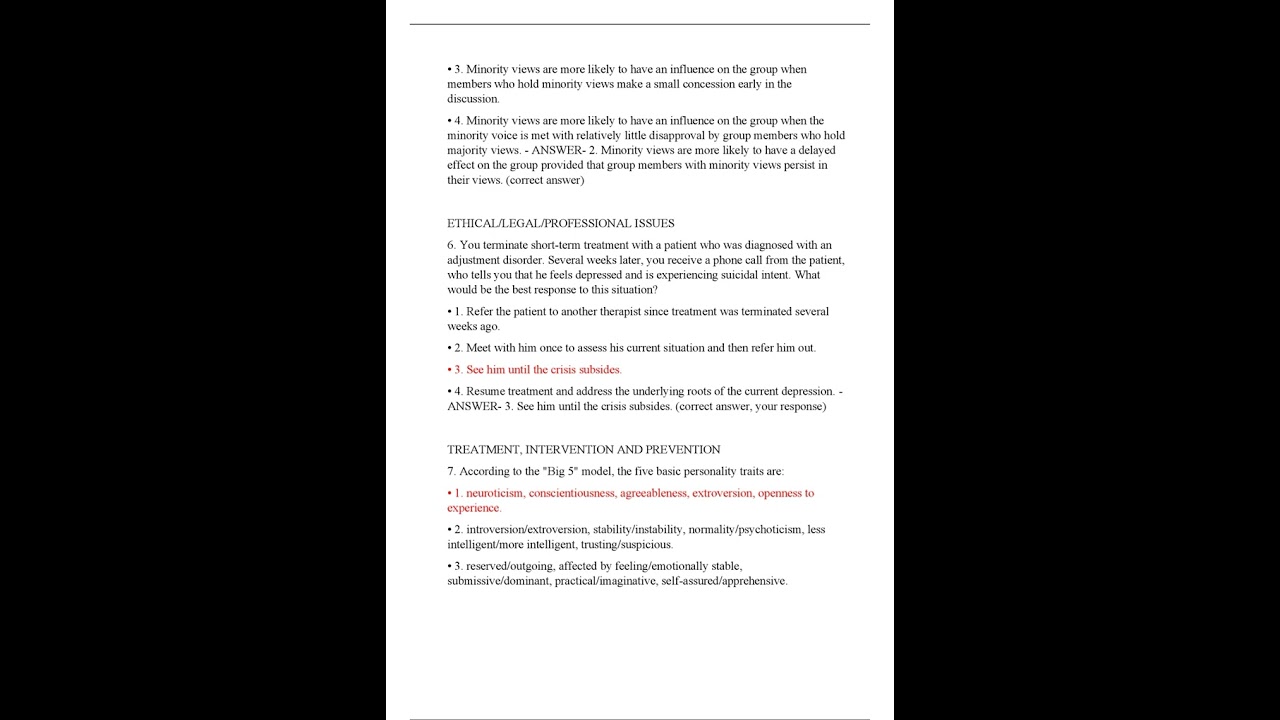 EPPP PSYCHOLOGY LICENSING EXAM ACTUAL EXAM 200 QUESTIONS AND CORRECT DETAILED ANSWERS WITH RATIONALE