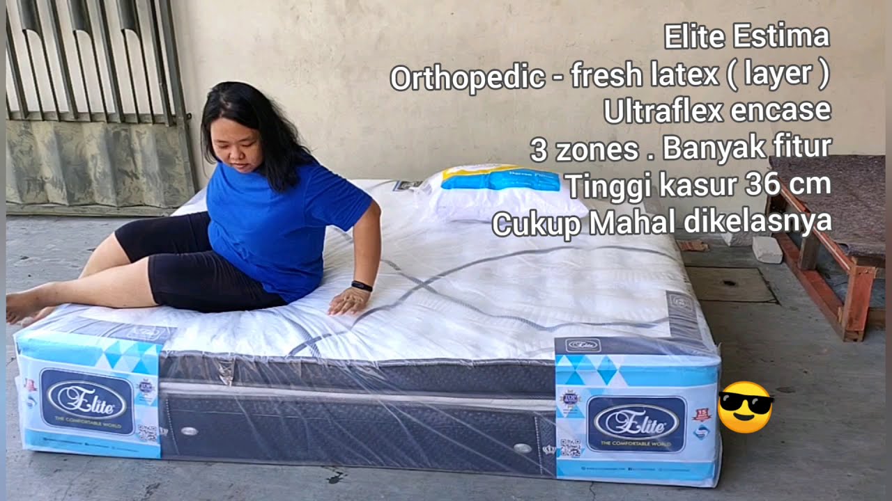 Review Elite Estima Kasur Spring Bed seri Rubi Mahal Firm Latex layer ultraflex test
